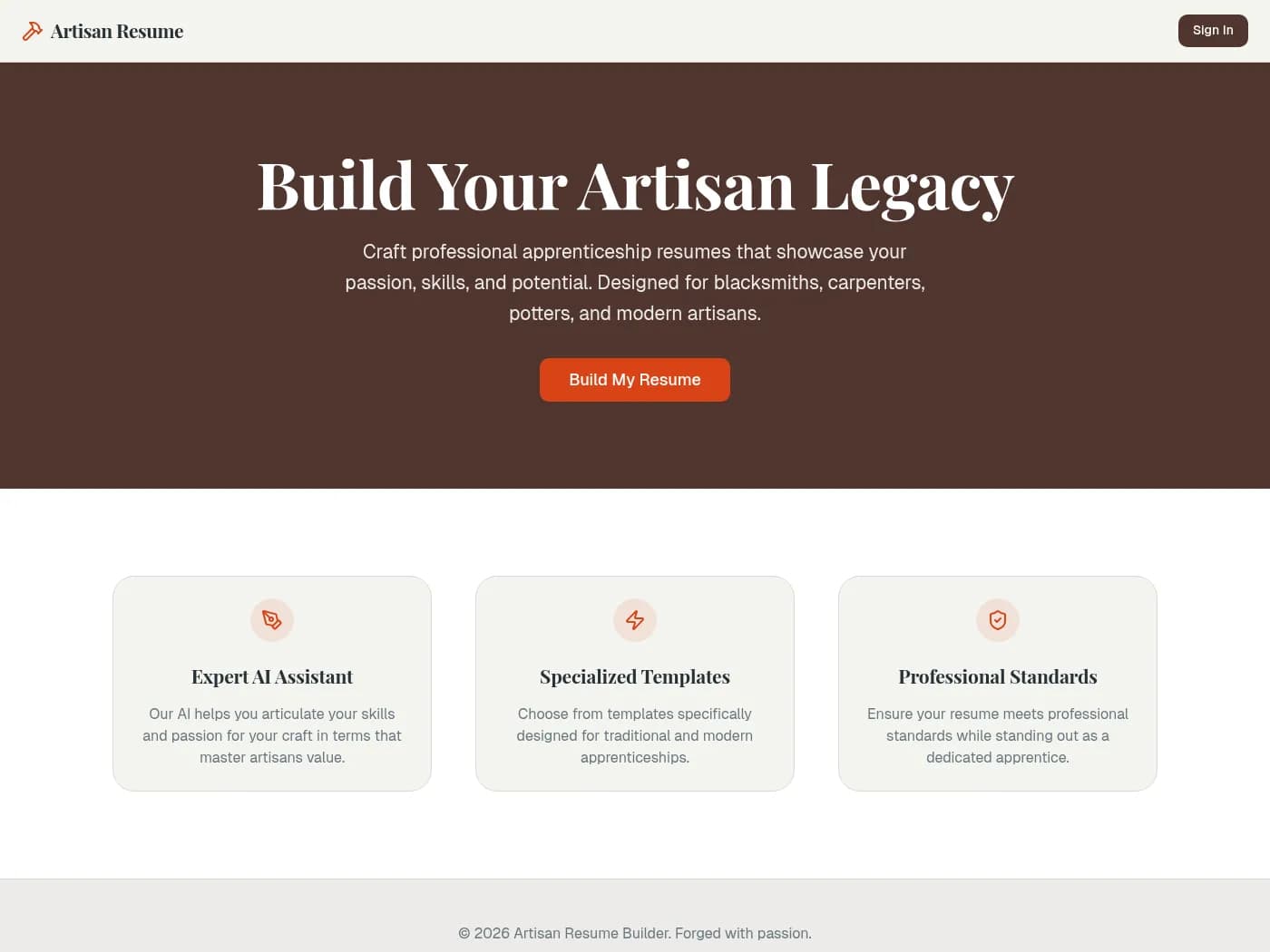 Artisan Resume Builder