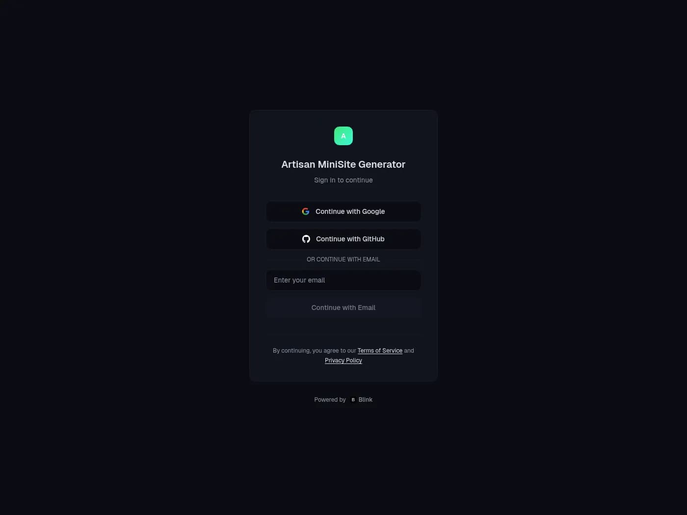 Artisan MiniSite Generator