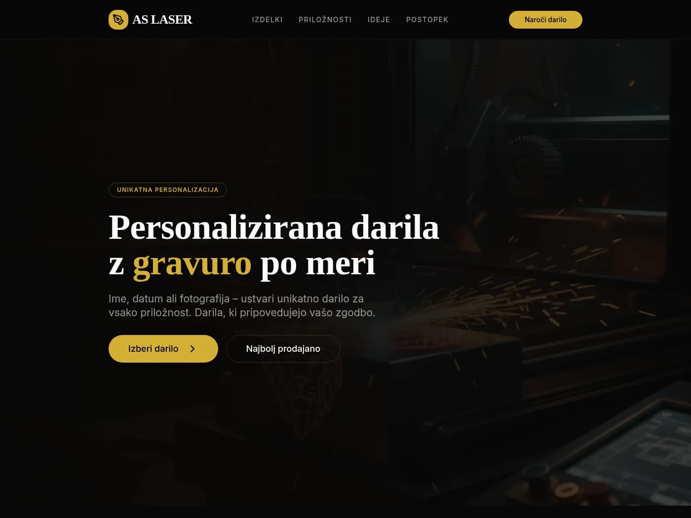 AS Laser Landing Page