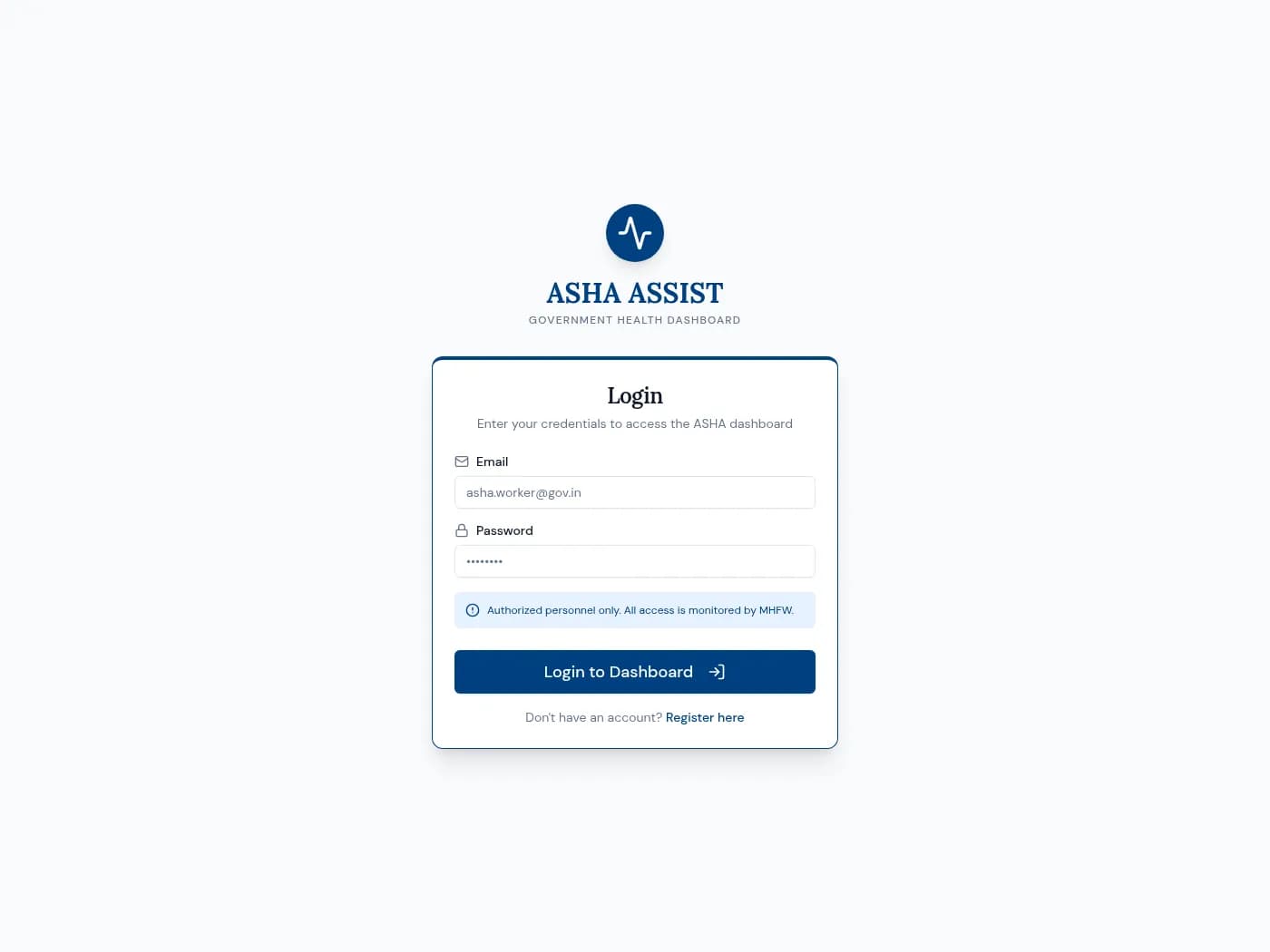 Asha Assist Dashboard