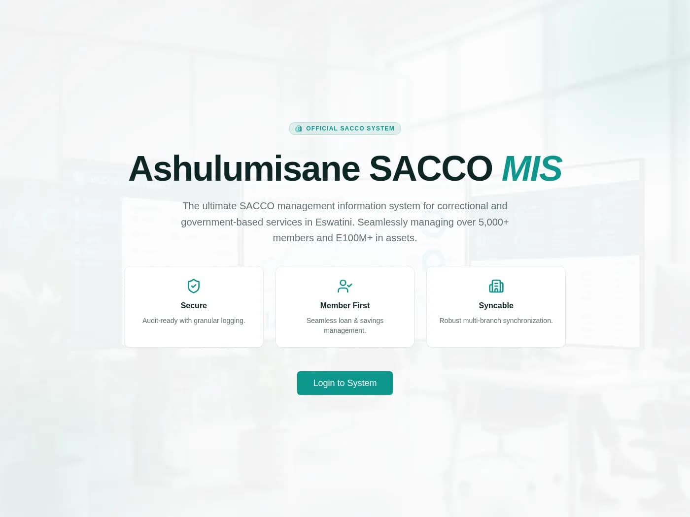 Ashulumisane SACCO MIS