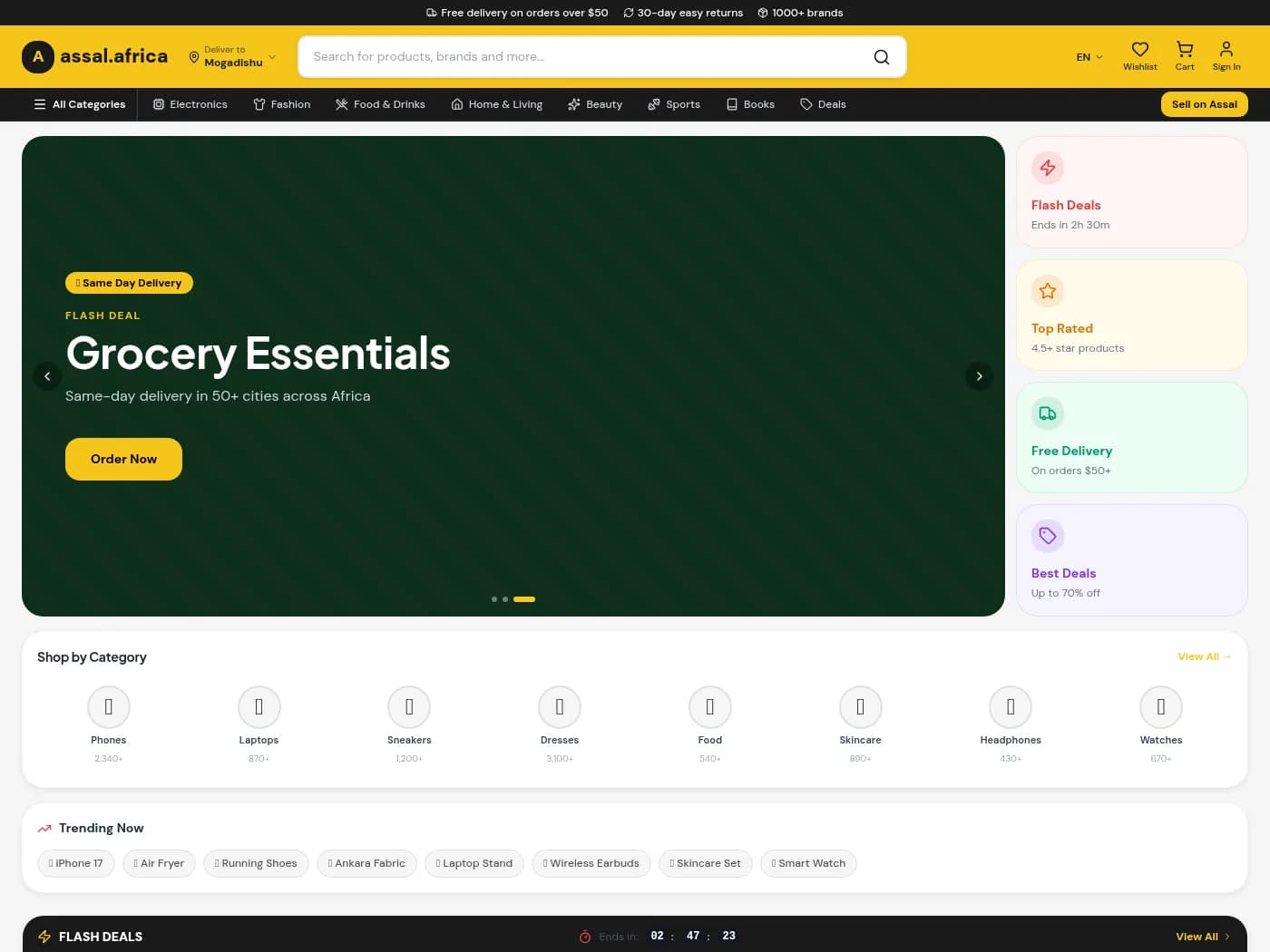 Assal.Africa E-Com Dashboard