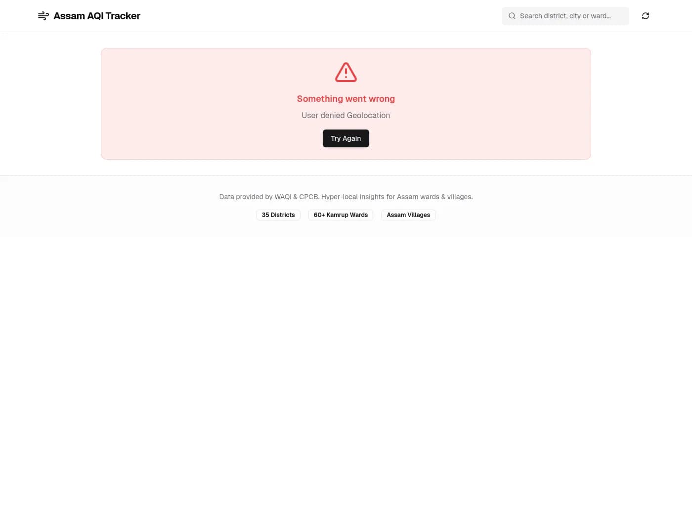 Assam AQI Tracker