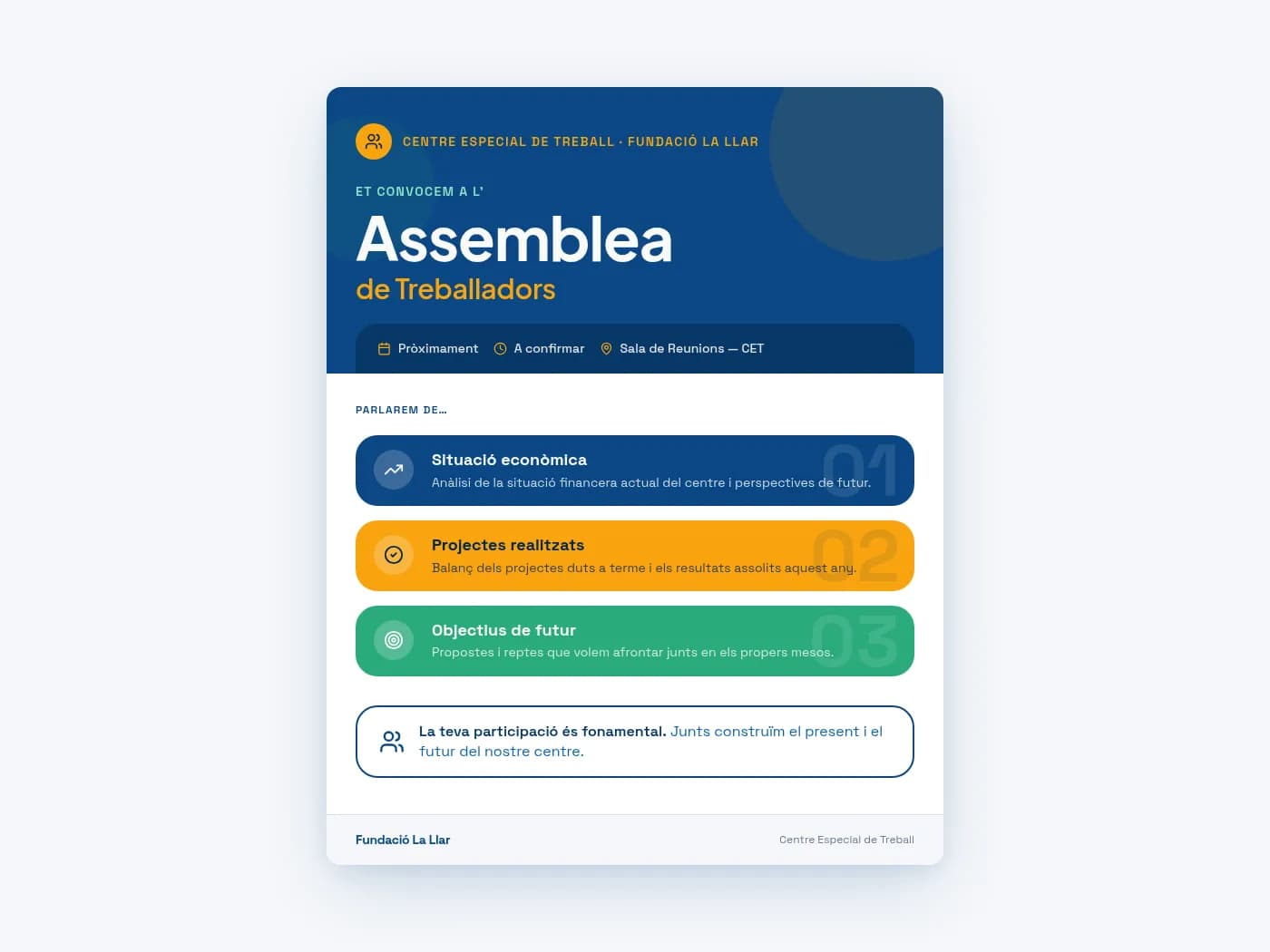 Assemblea CET Fundació Poster