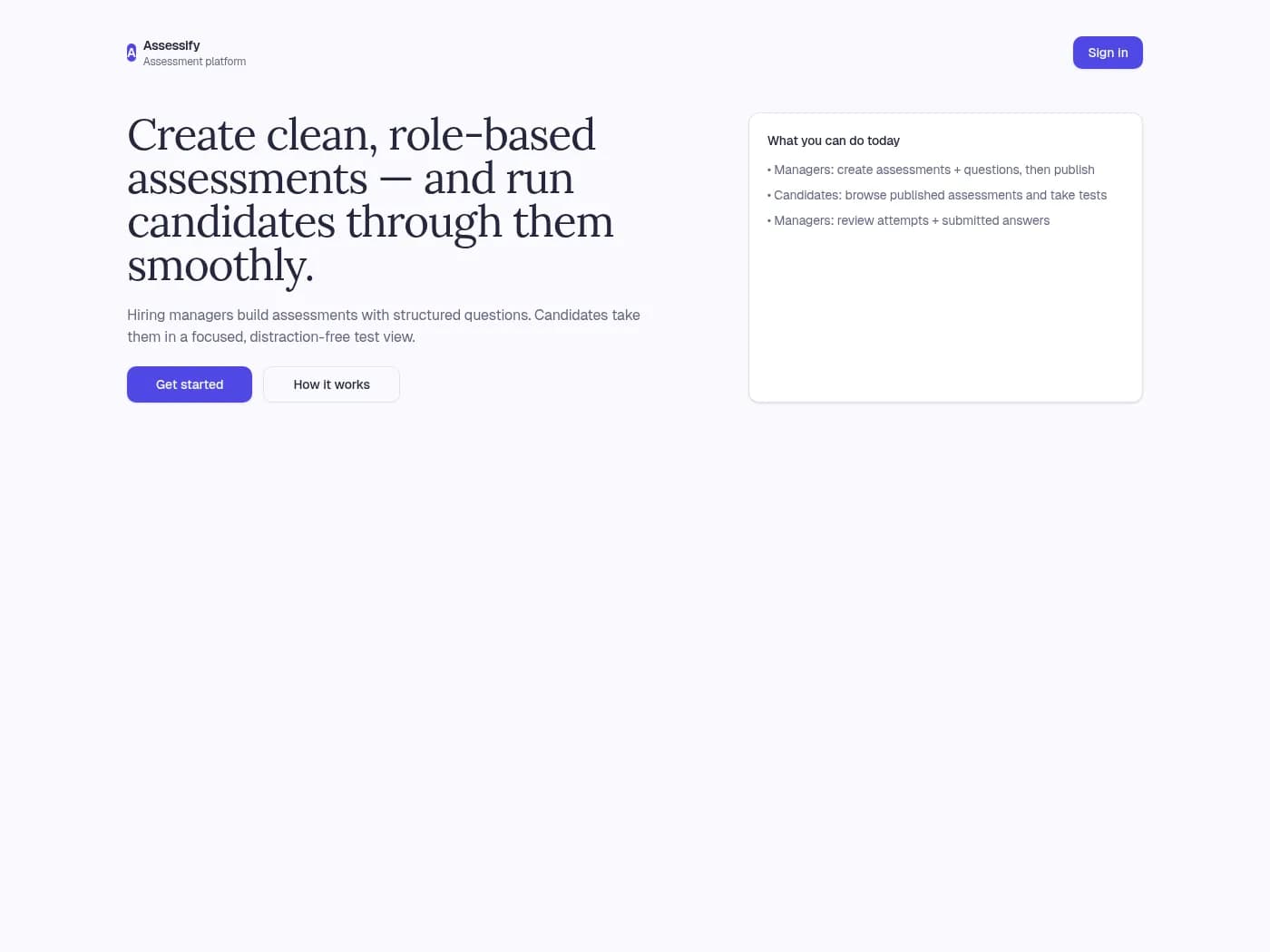 Assessify Platform
