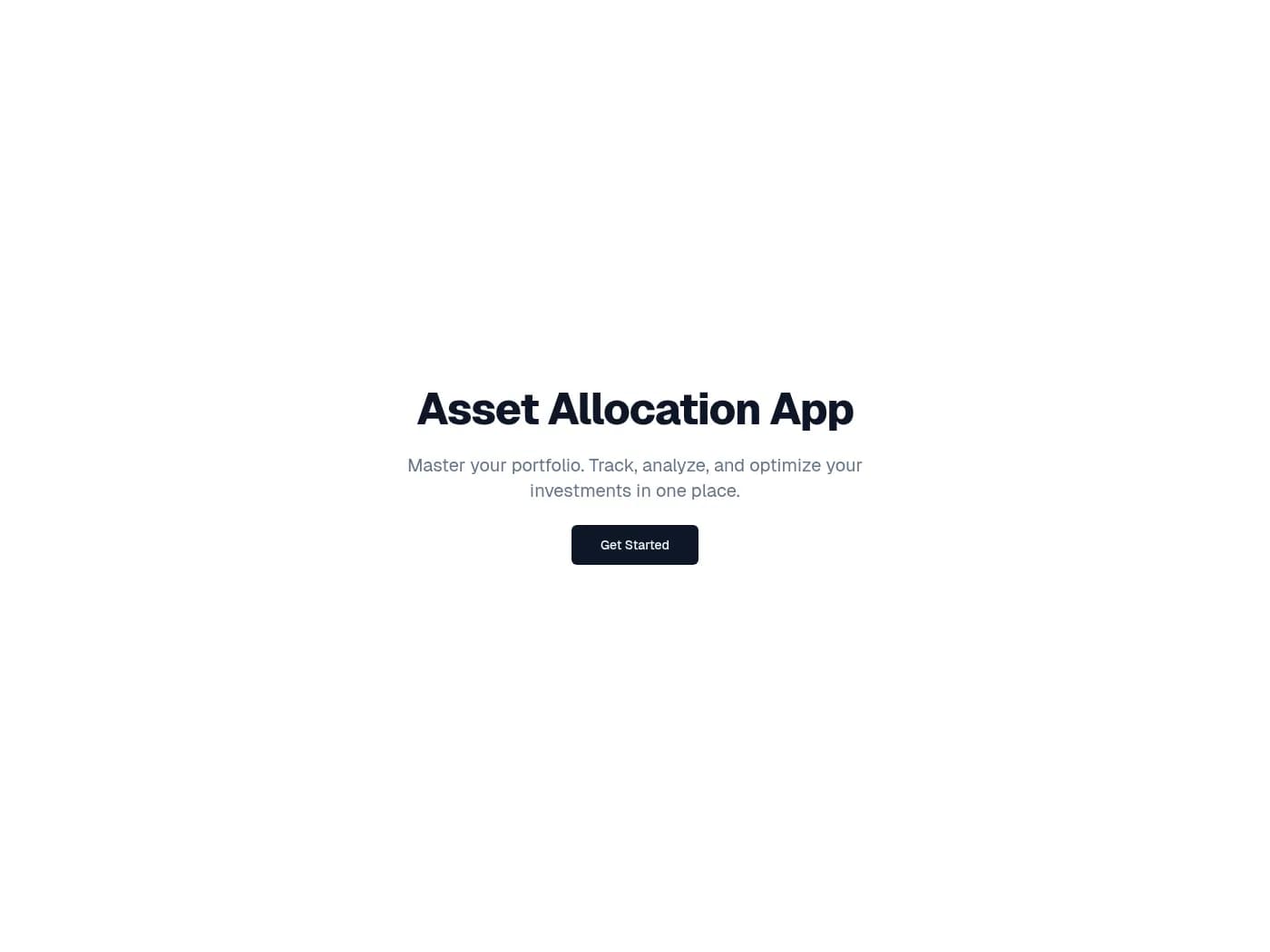 Asset Allocation App