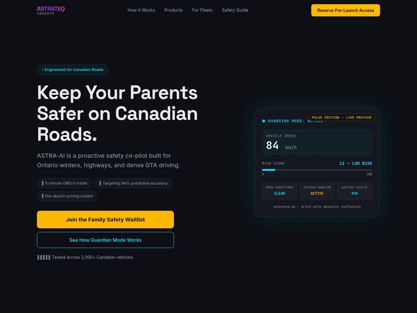 Astrateq Prelaunch Page