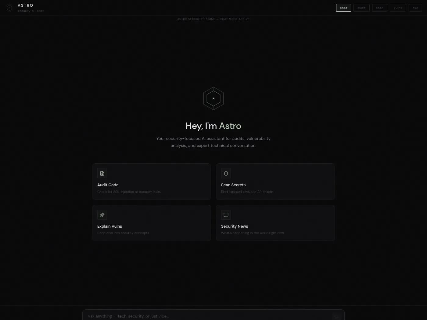 Astro Security AI Chat