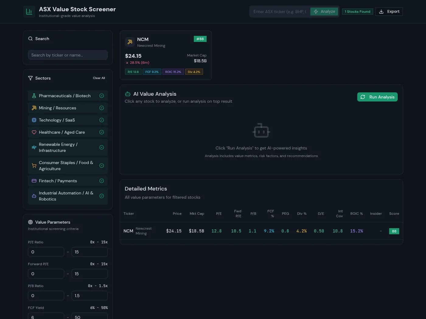 Value Stock Screen