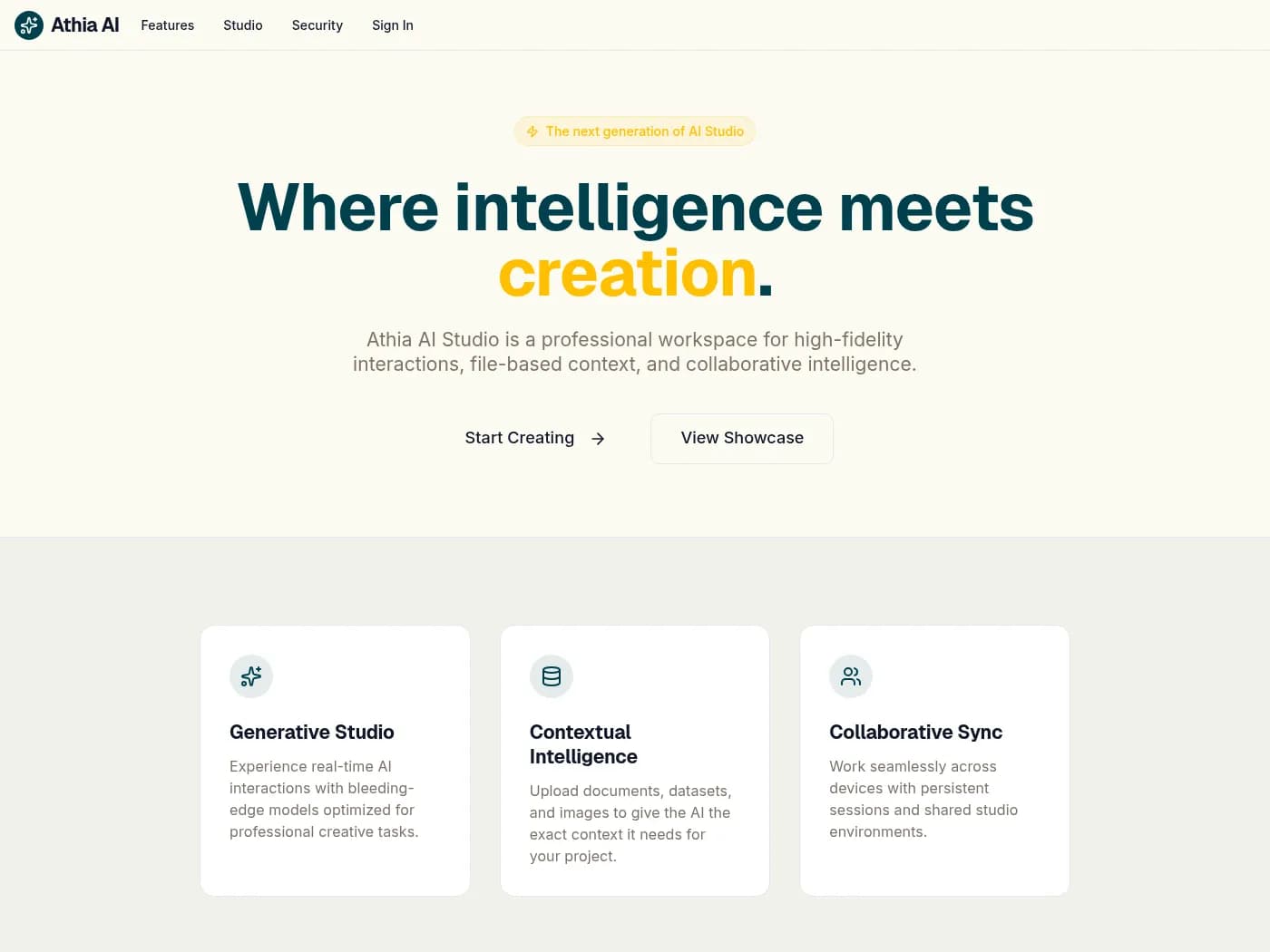 Athia AI Studio