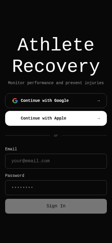 Athlete Recovery Monitor