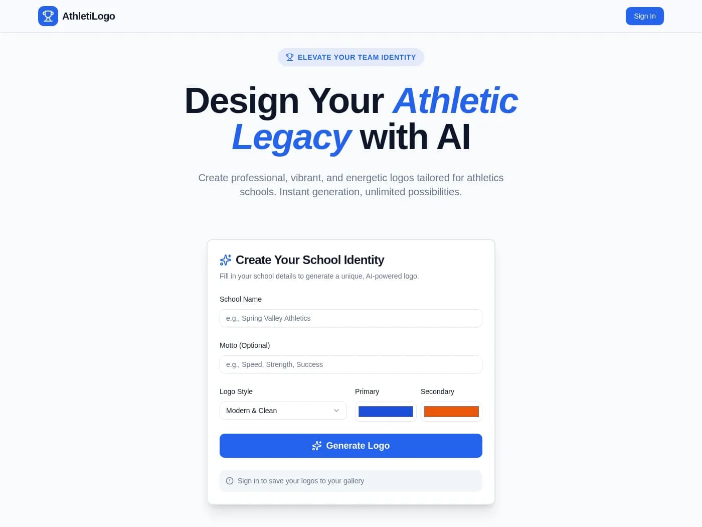 AthletiSchool Logo Designer