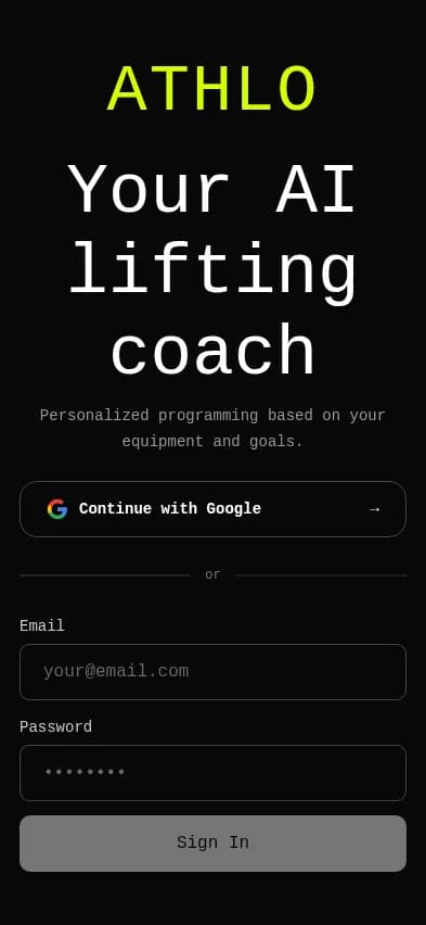Athlo AI Lifting Coach