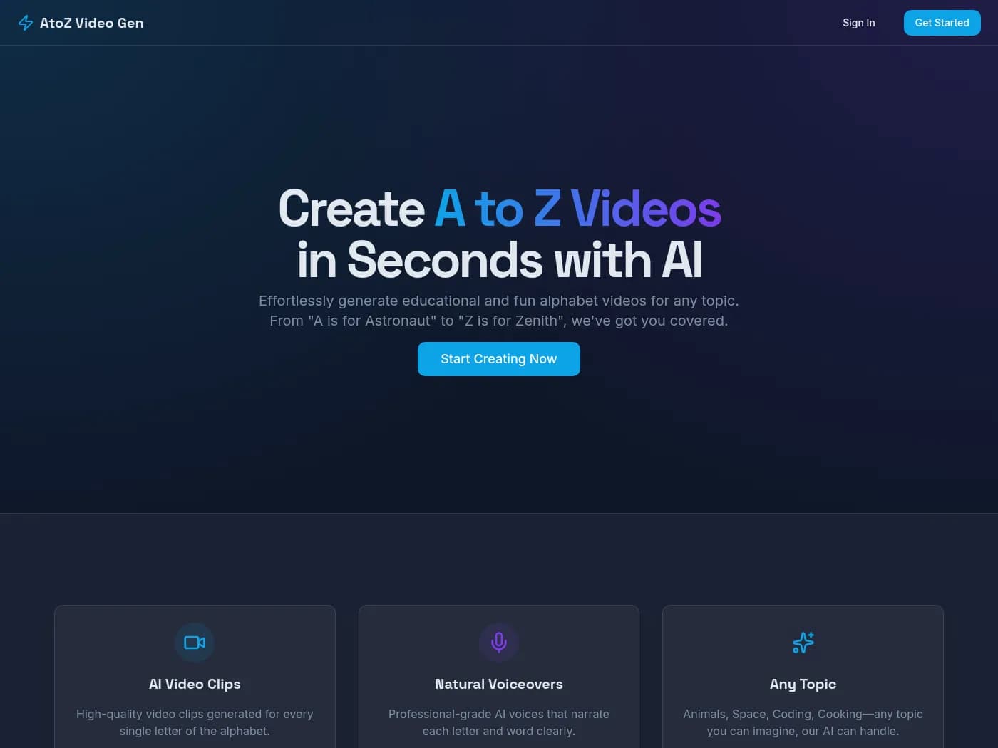 A to Z Video Generator