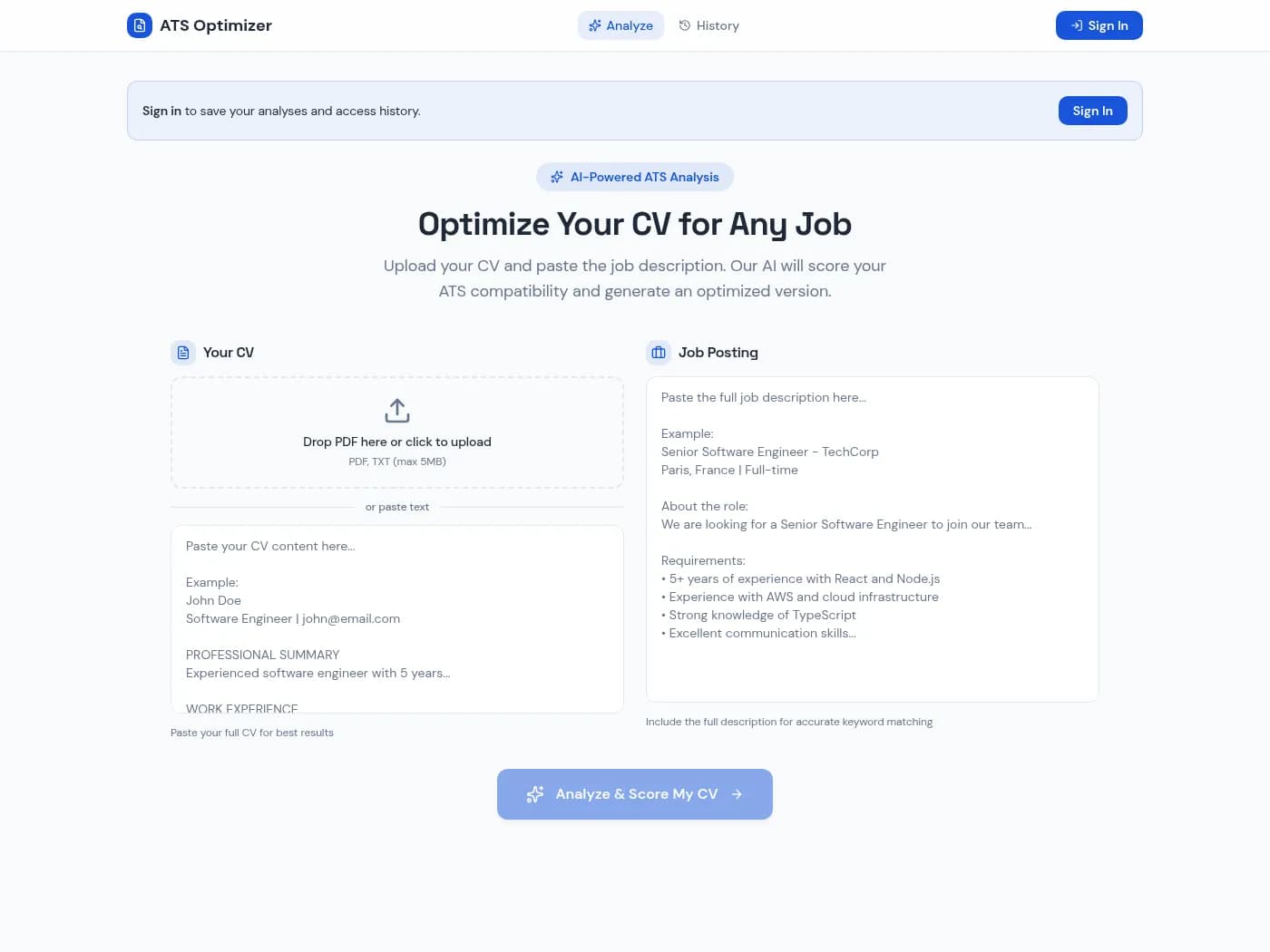 ATS CV Optimizer