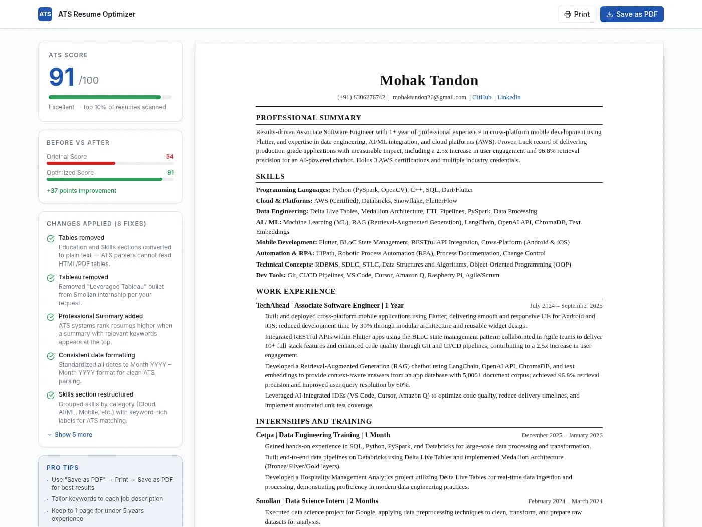 ATS Resume Optimizer