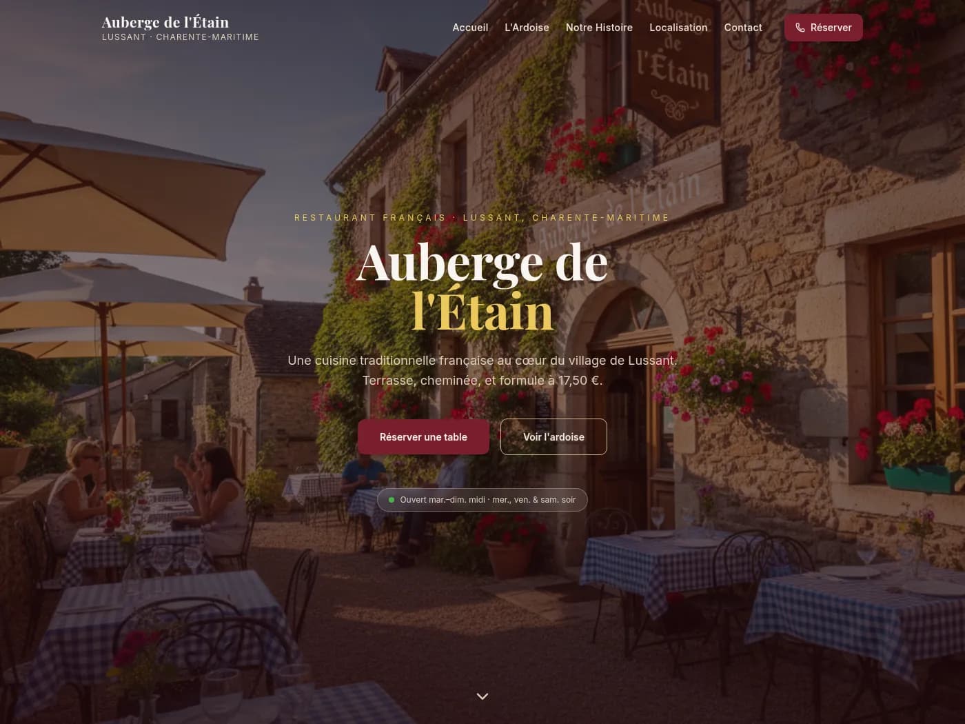 Auberge de l'Étain Site