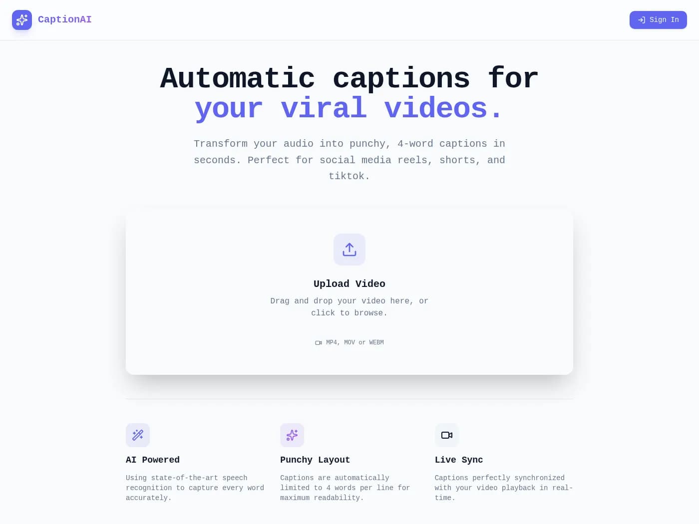 Audio-to-Caption Video Tool