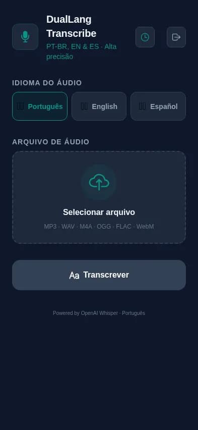 DualLang Transcribe App
