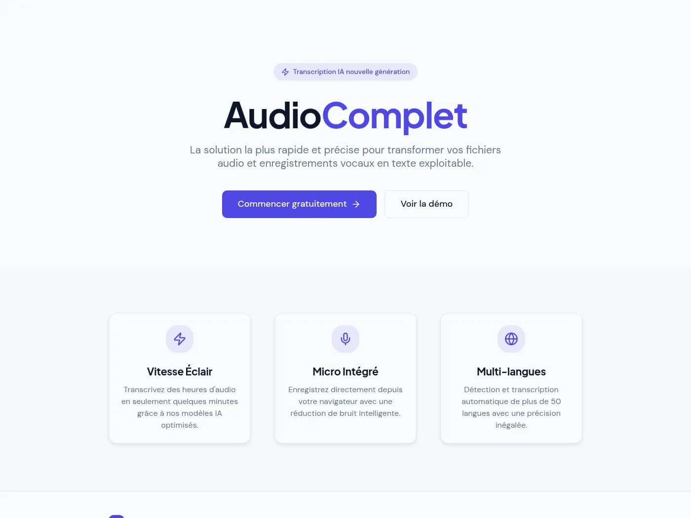 AudioComplet Web Page