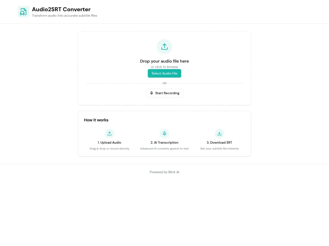 Audio2SRT Converter