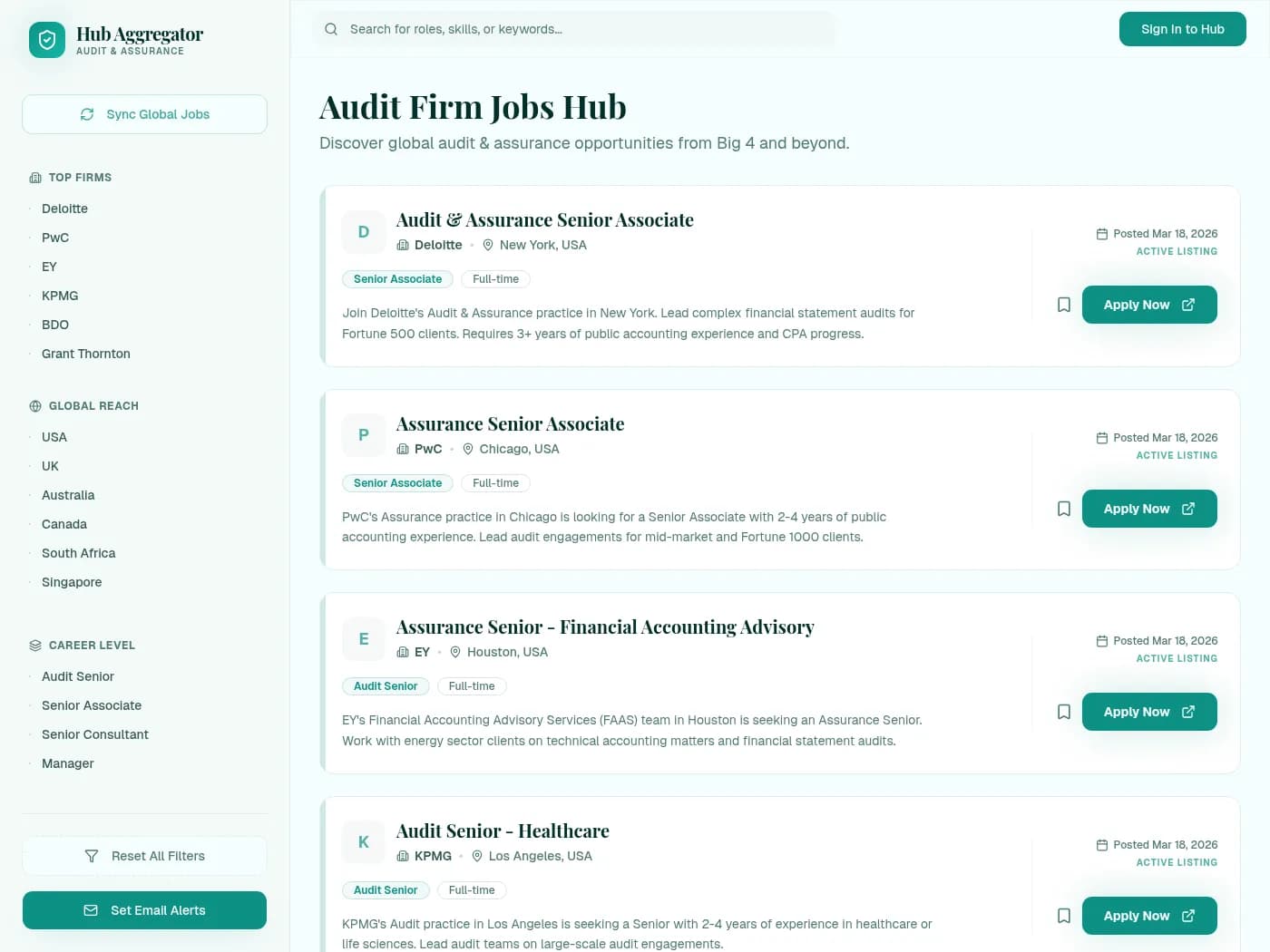 Audit Firm Jobs Hub