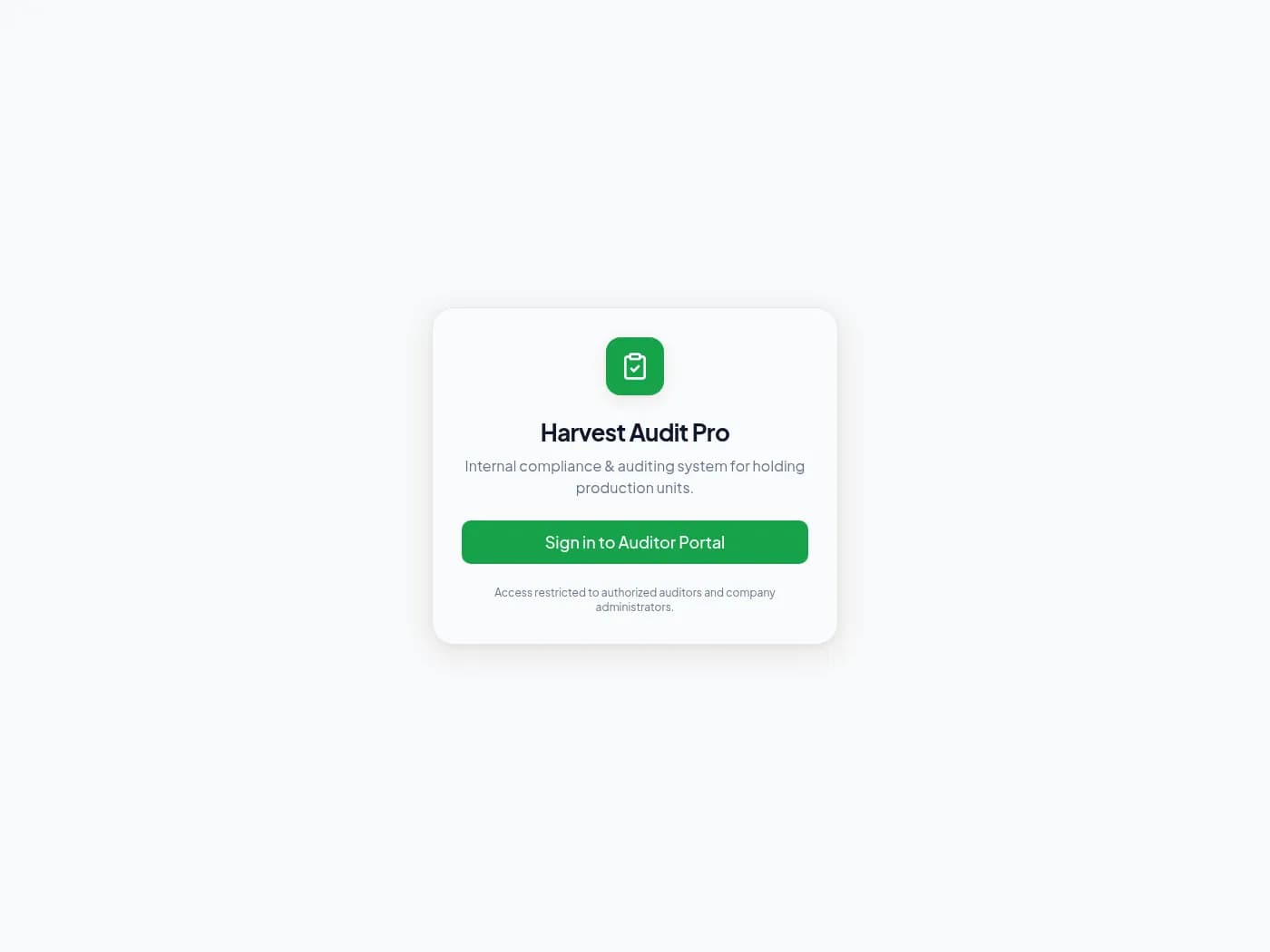 Harvest Audit Pro