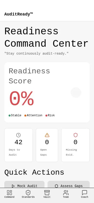 AuditReady Accreditation App