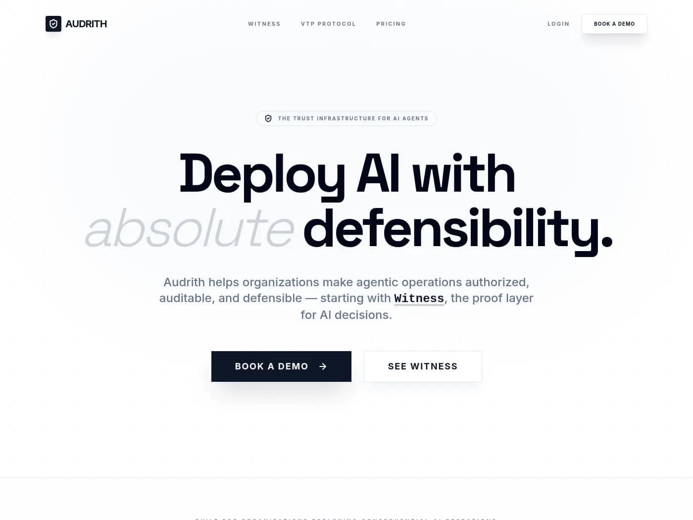 Audrith AI Trust Website
