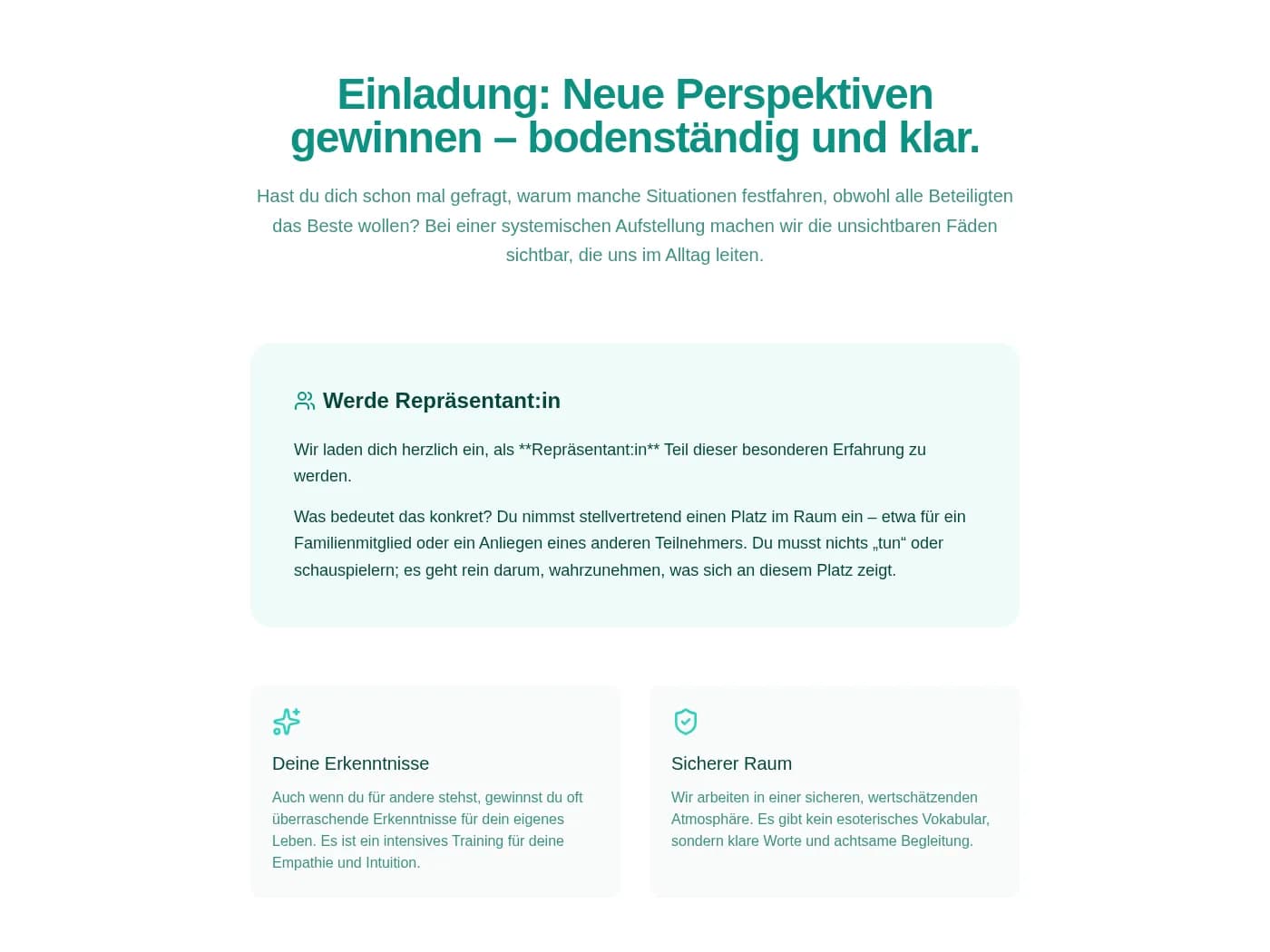 Einladung Aufstellungsseminar