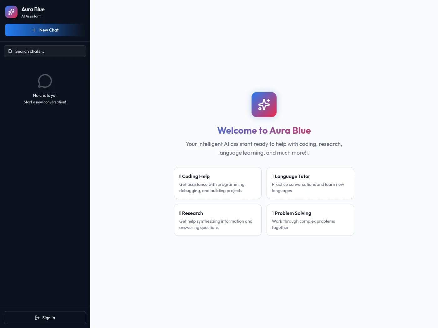 Aura Blue AI Assistant