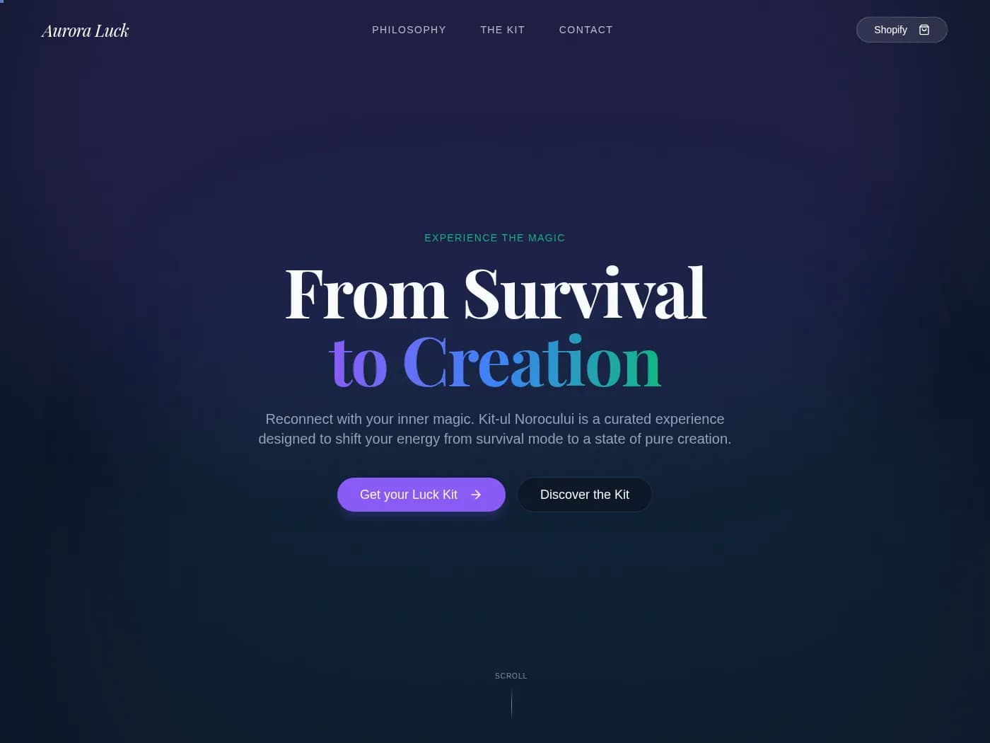 Aurora Luck Landing Page