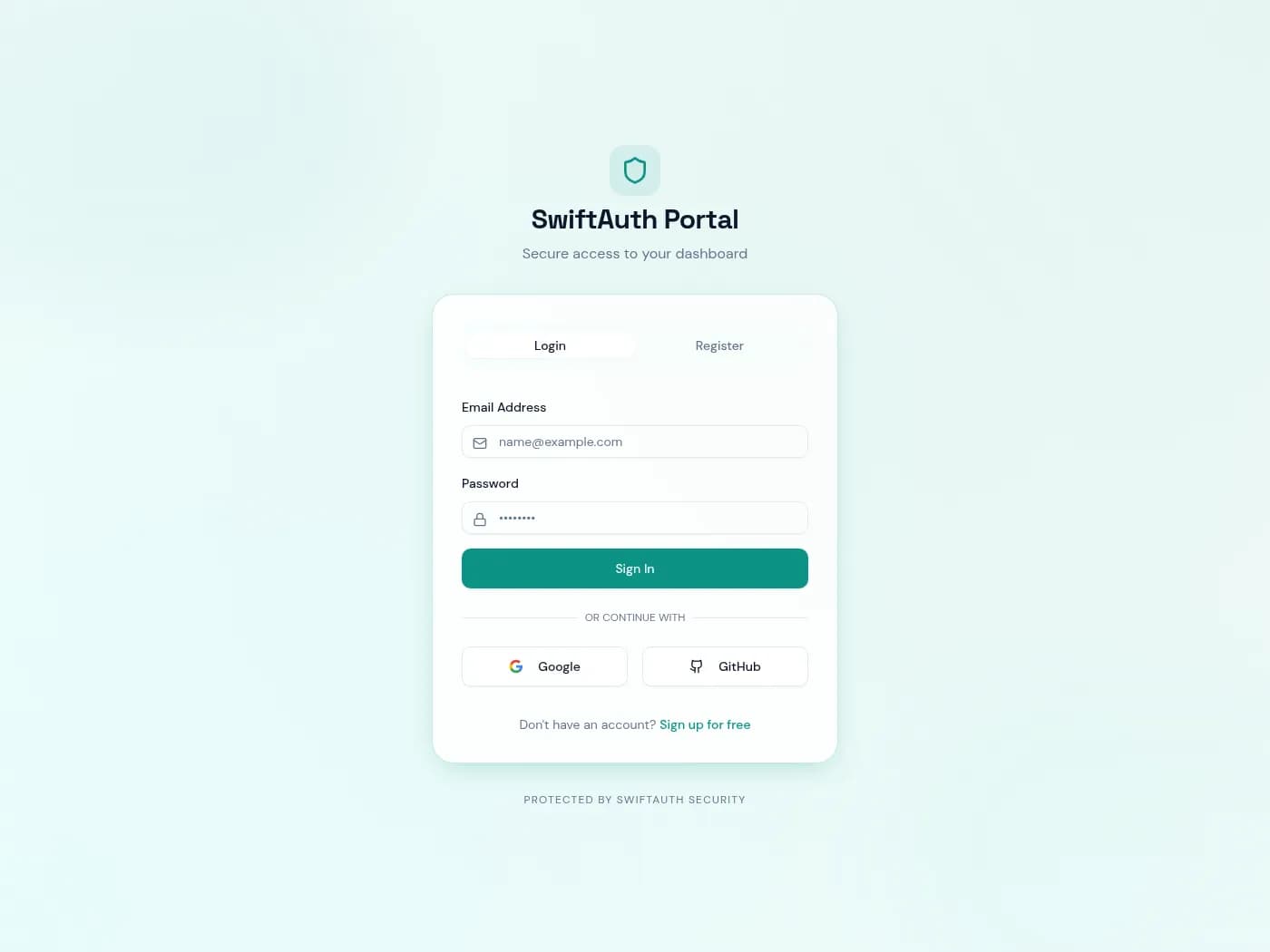 SwiftAuth Portal