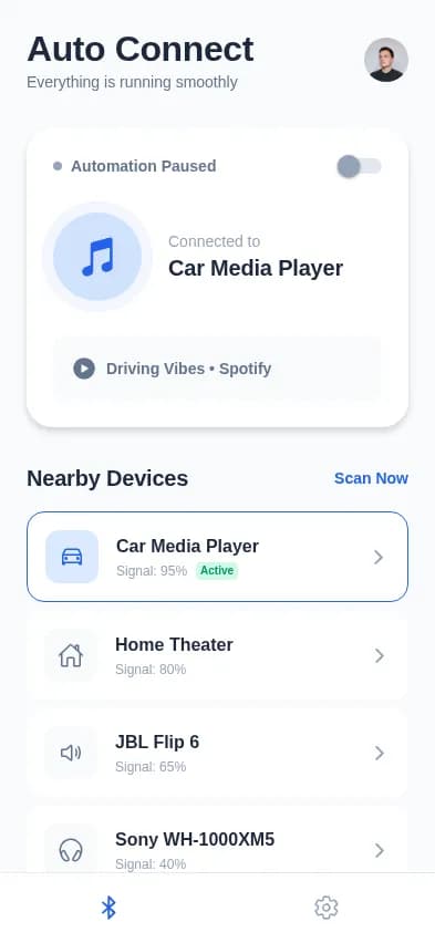 Auto Bluetooth Music Connect