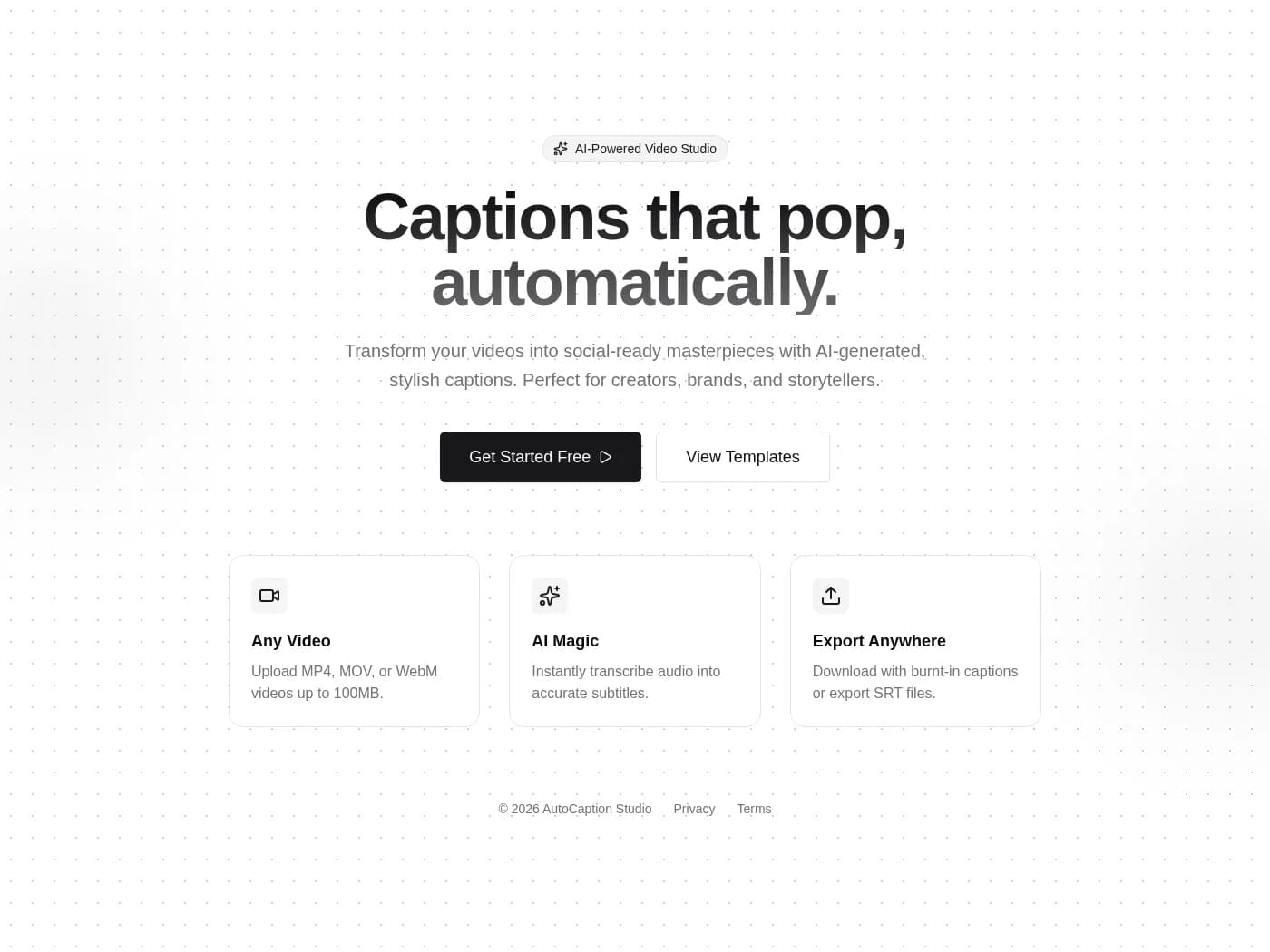 Auto Caption Video Studio