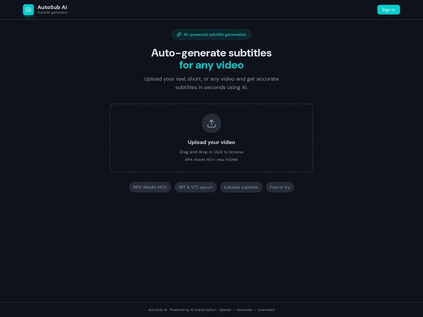 AutoSub AI Generator
