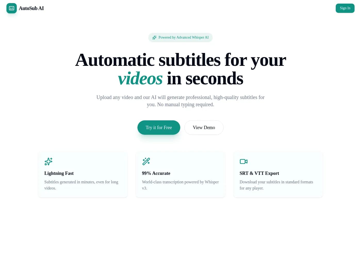 Auto Subtitle Generator