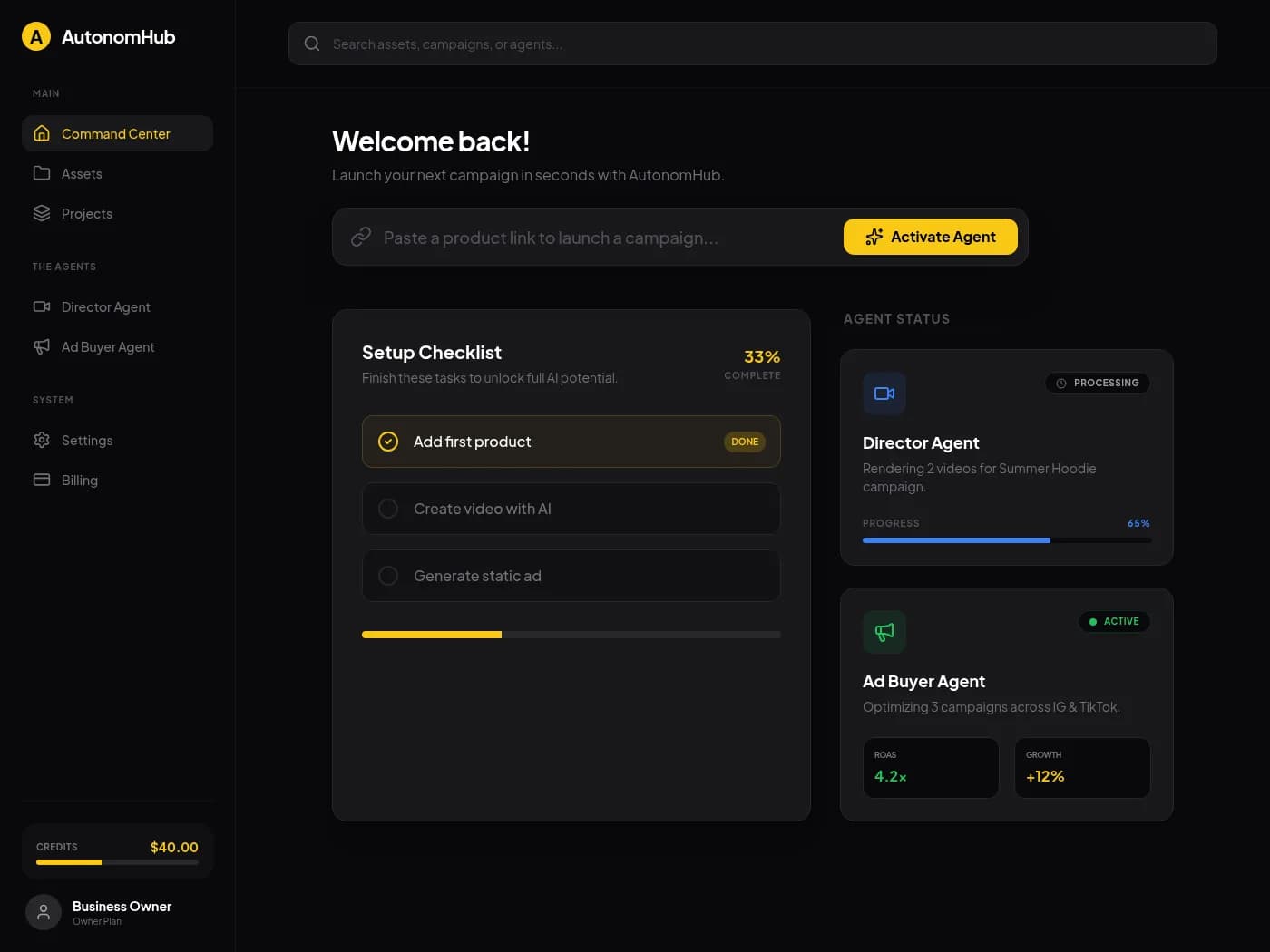 AutonomHub Dashboard