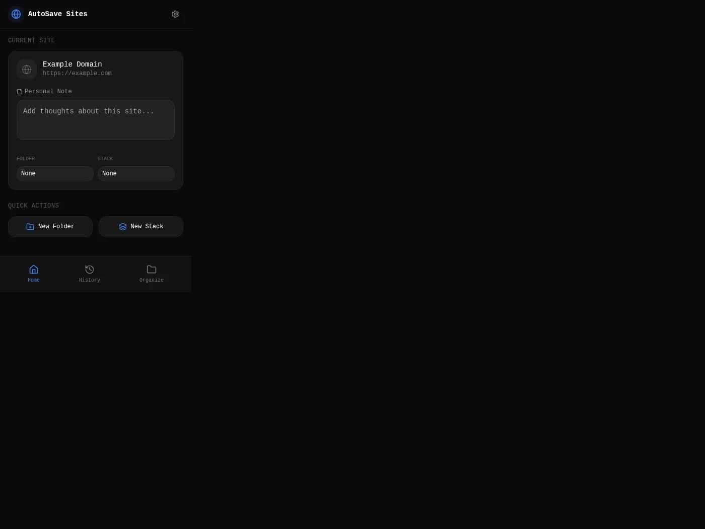 AutoSave Sites Extension