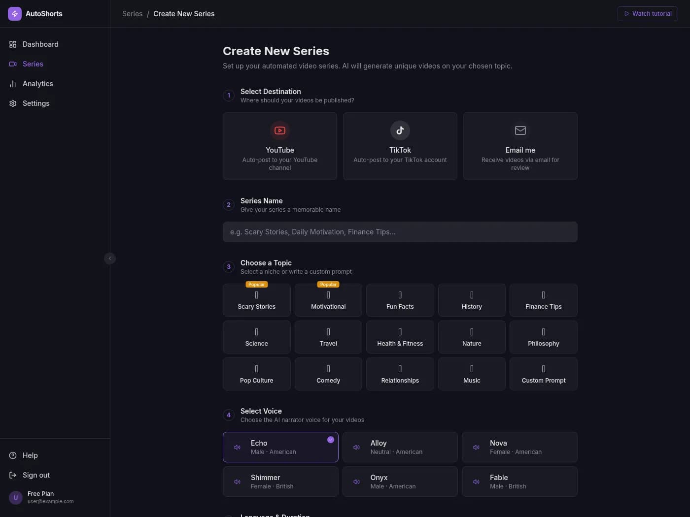 AutoShorts AI Clone