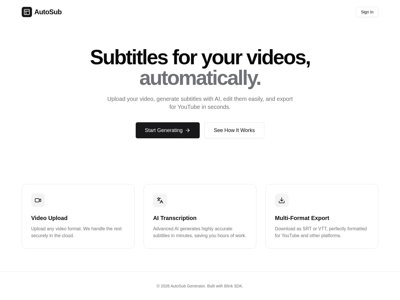 AutoSub Generator