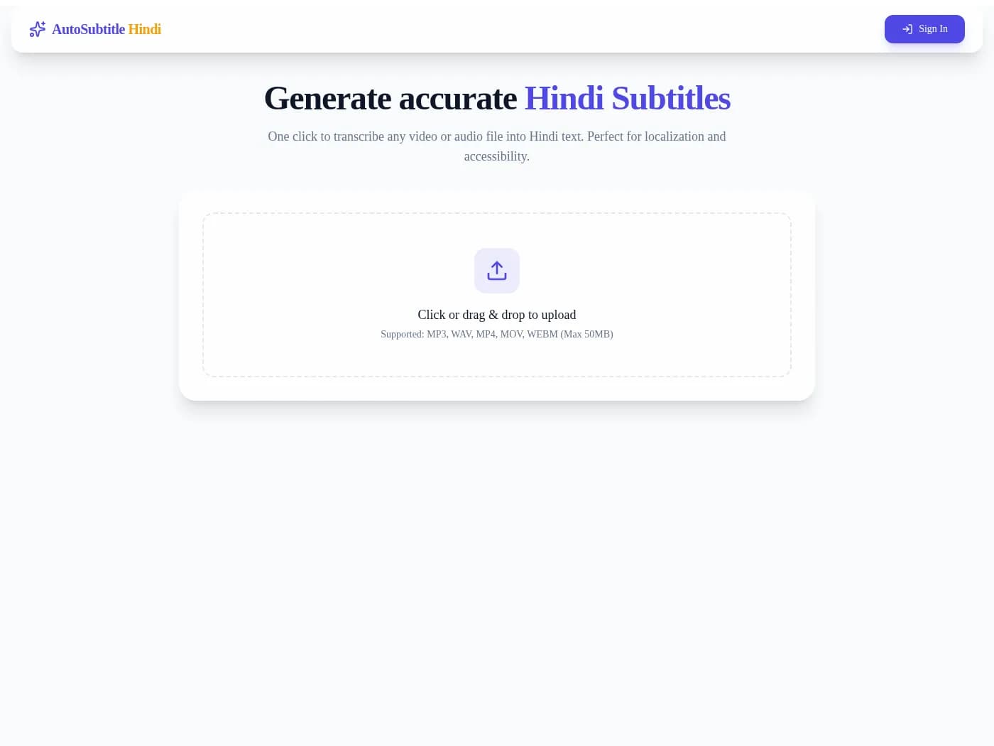 AutoSubtitle Hindi