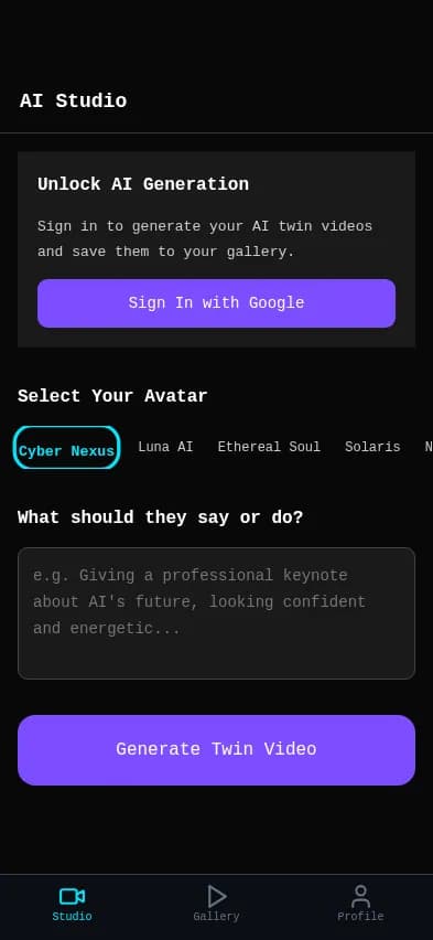 Avatar Video Twin
