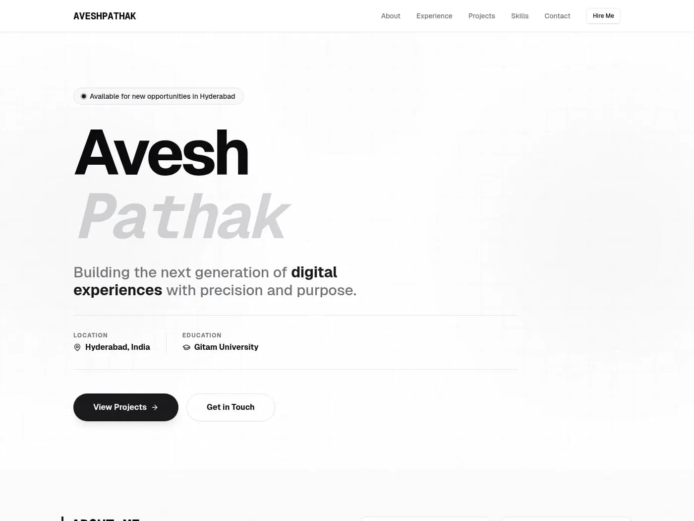 Avesh Pathak Portfolio