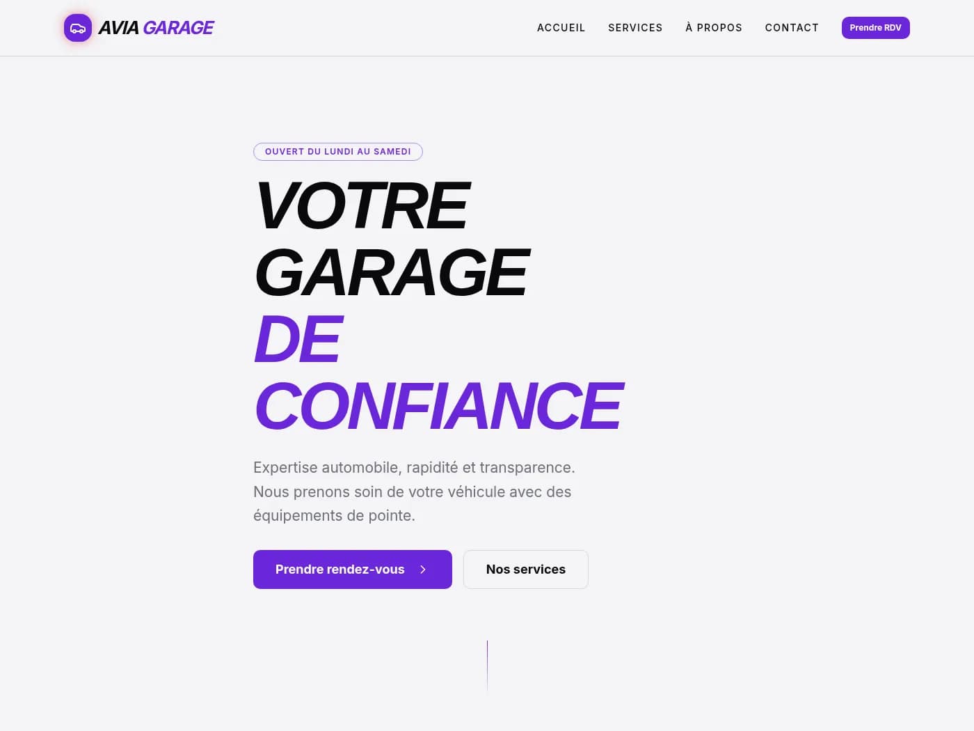 AVIA Garage Web Onepage