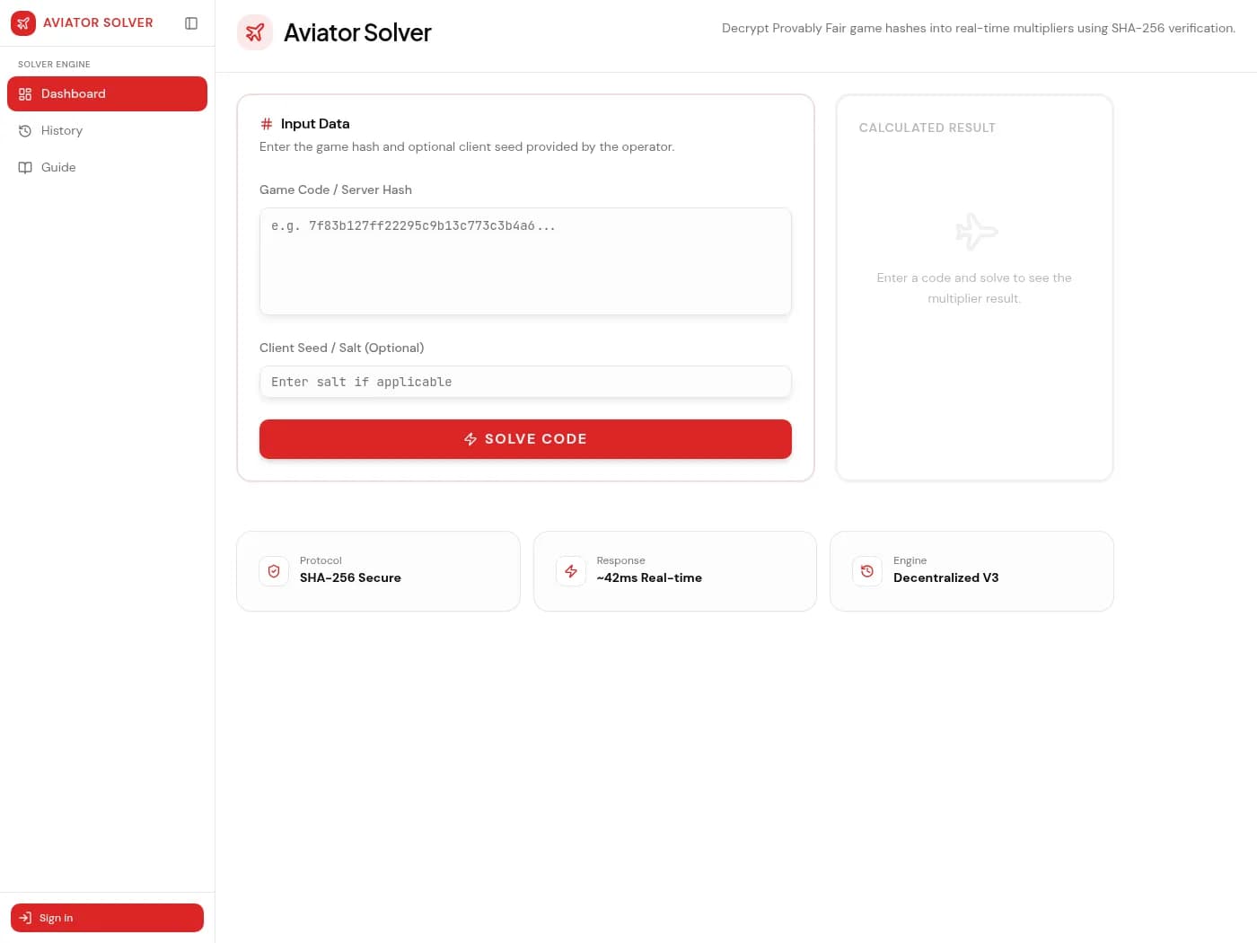 Aviator Code Solver