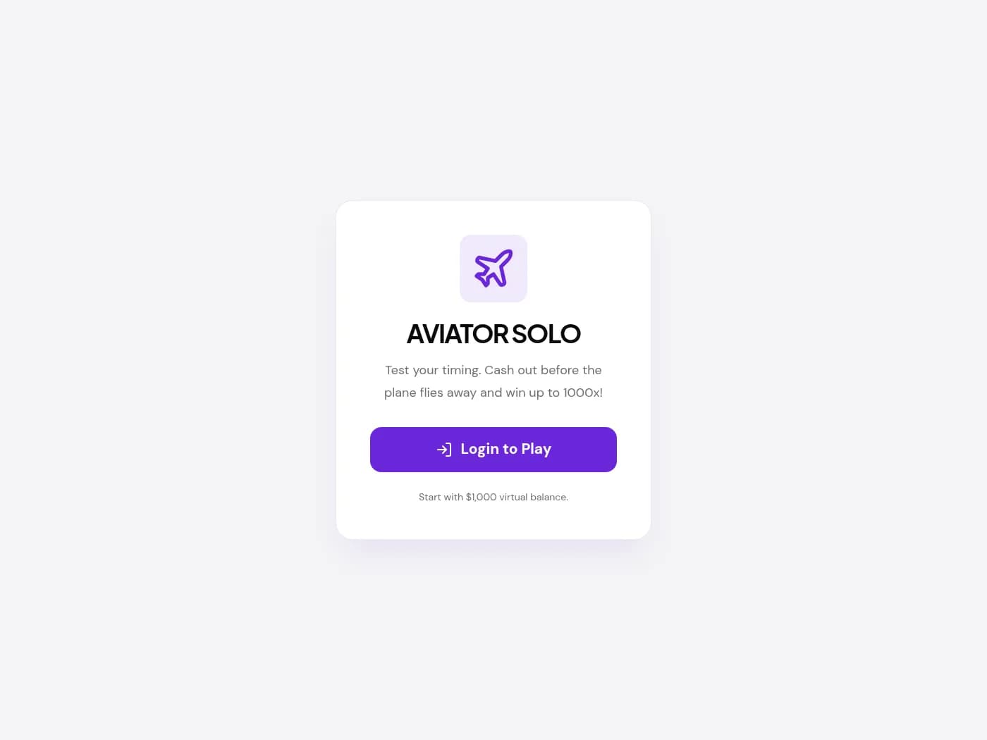 Aviator Game Solo