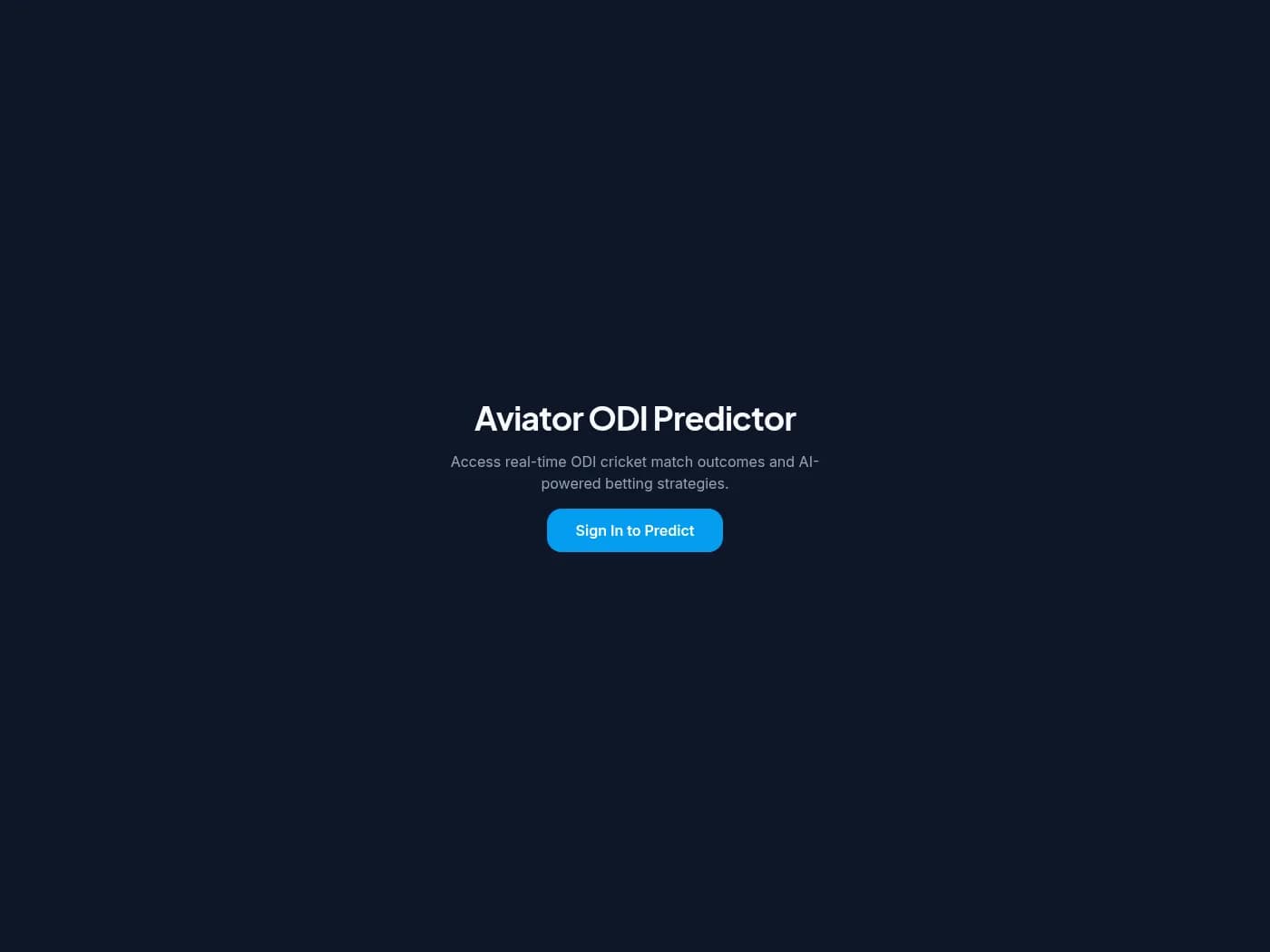 Aviator ODI Predictor