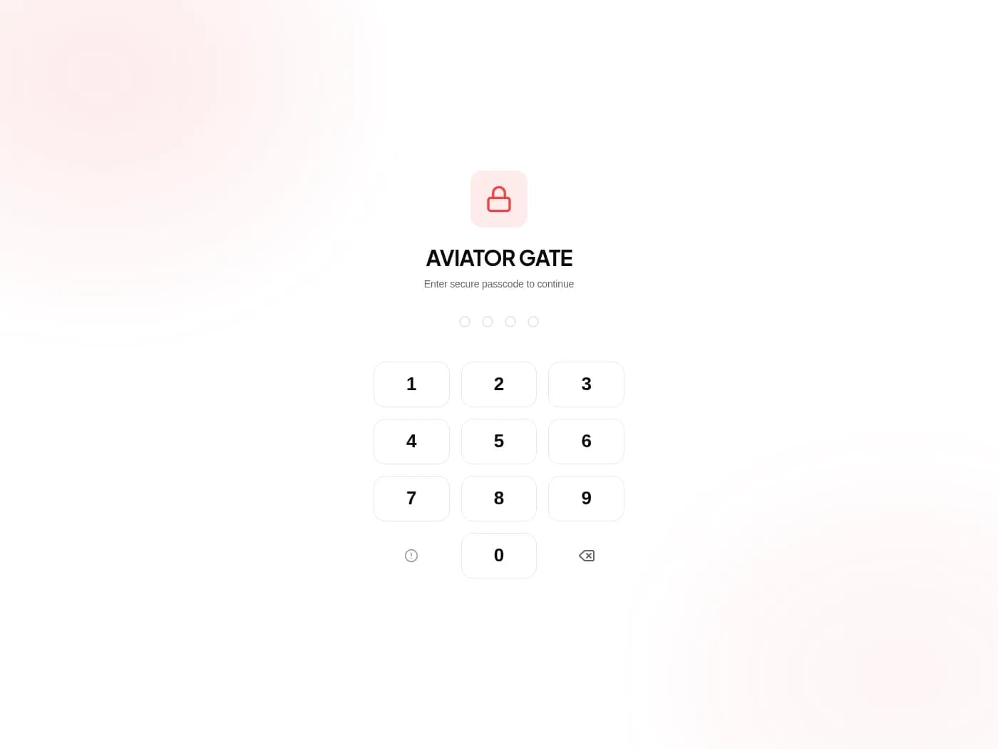 Aviator Passcode Gate