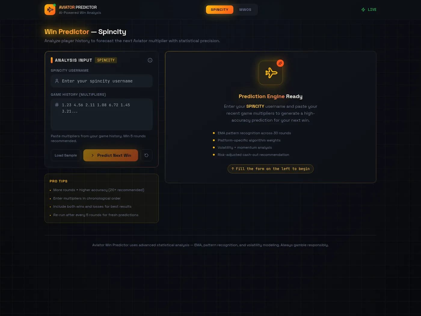 Aviator Win Predictor